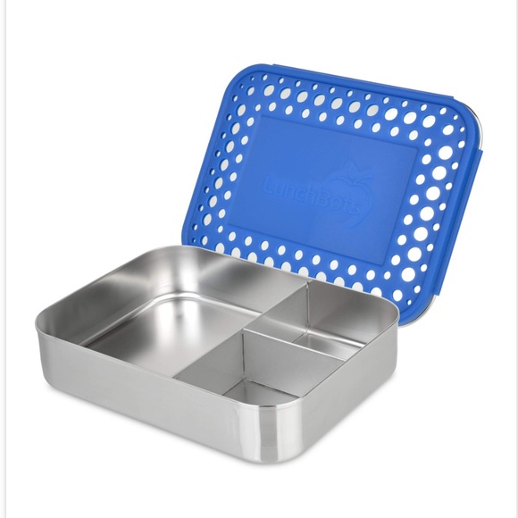 Lunchbots | Kitchen | Lunchbots Stainless Steel Lunch Box With Blue Lid ...
